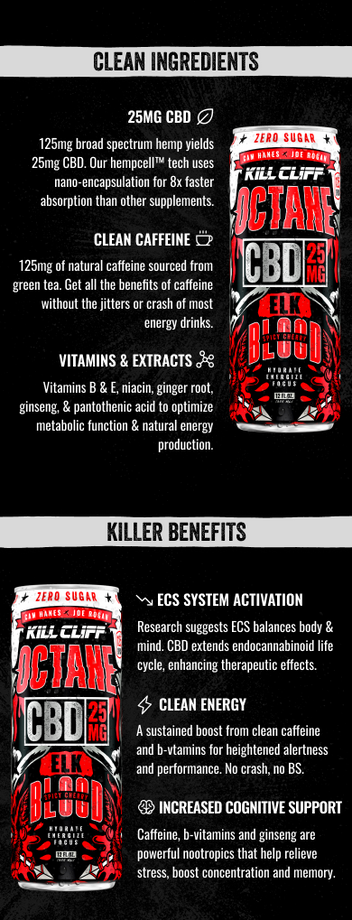KILL CLIFF ENERGY + CBD ELK BLOOD – Kill Cliff