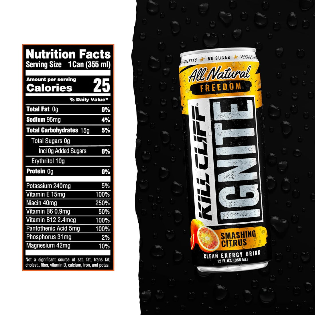 IGNITE Smashing Citrus Best Energy Drink with Caffeine & No Creatine ...